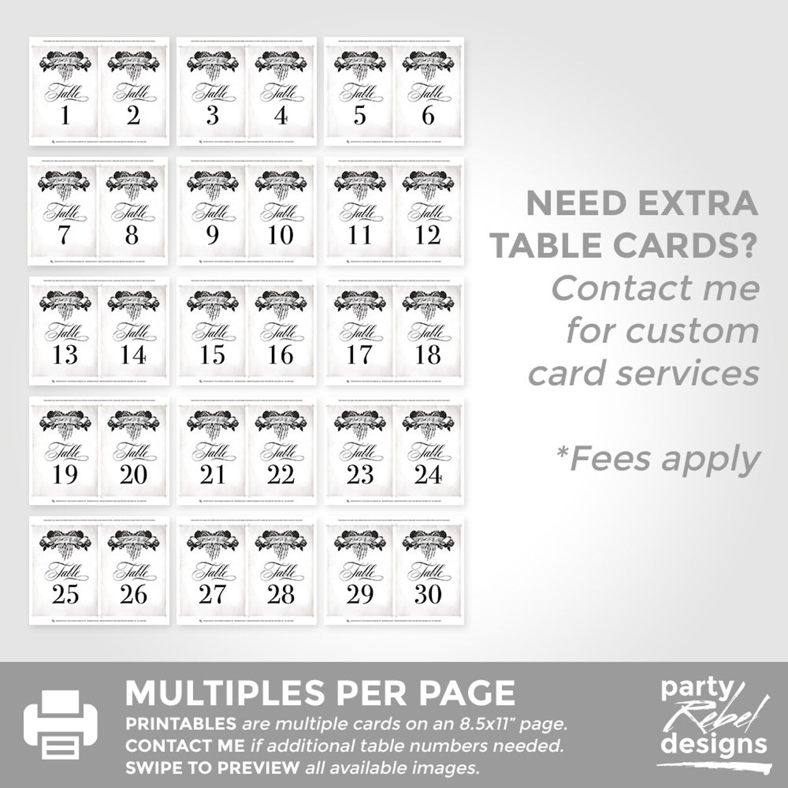 Vintage Gothic Wedding Table Numbers Halloween Wedding | Etsy