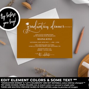Printable Graduation Dinner Party Invitation Template, Grad Party ...