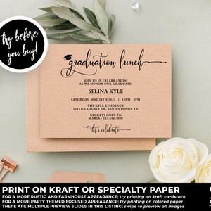 Graduation Lunch Party Invitation Template, Graduation Instant Download ...