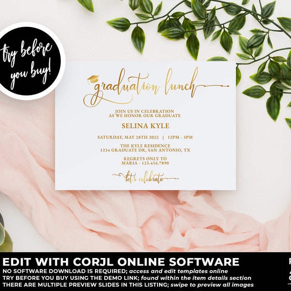 Graduation Lunch Invitation - Etsy
