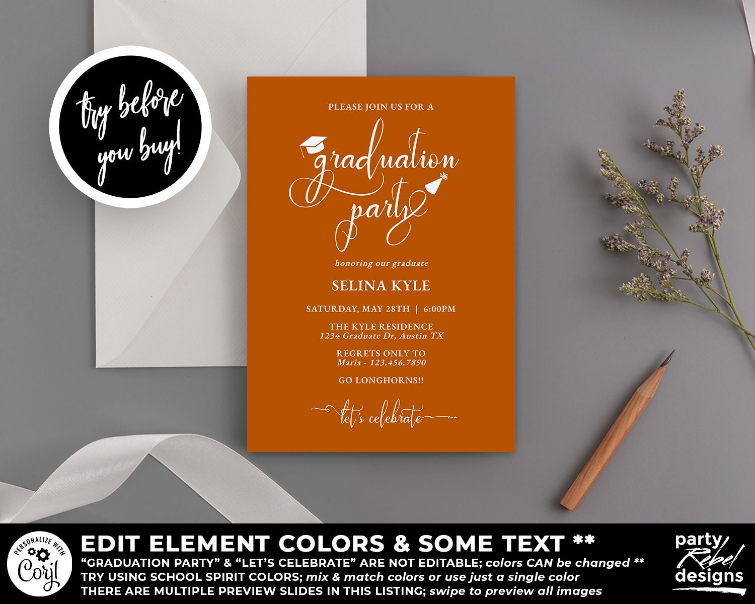 Printable Graduation Party Invitation Template Grad Party - Etsy
