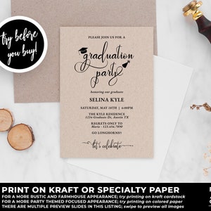 Printable Graduation Party Invitation Template, Grad Party, Graduation ...