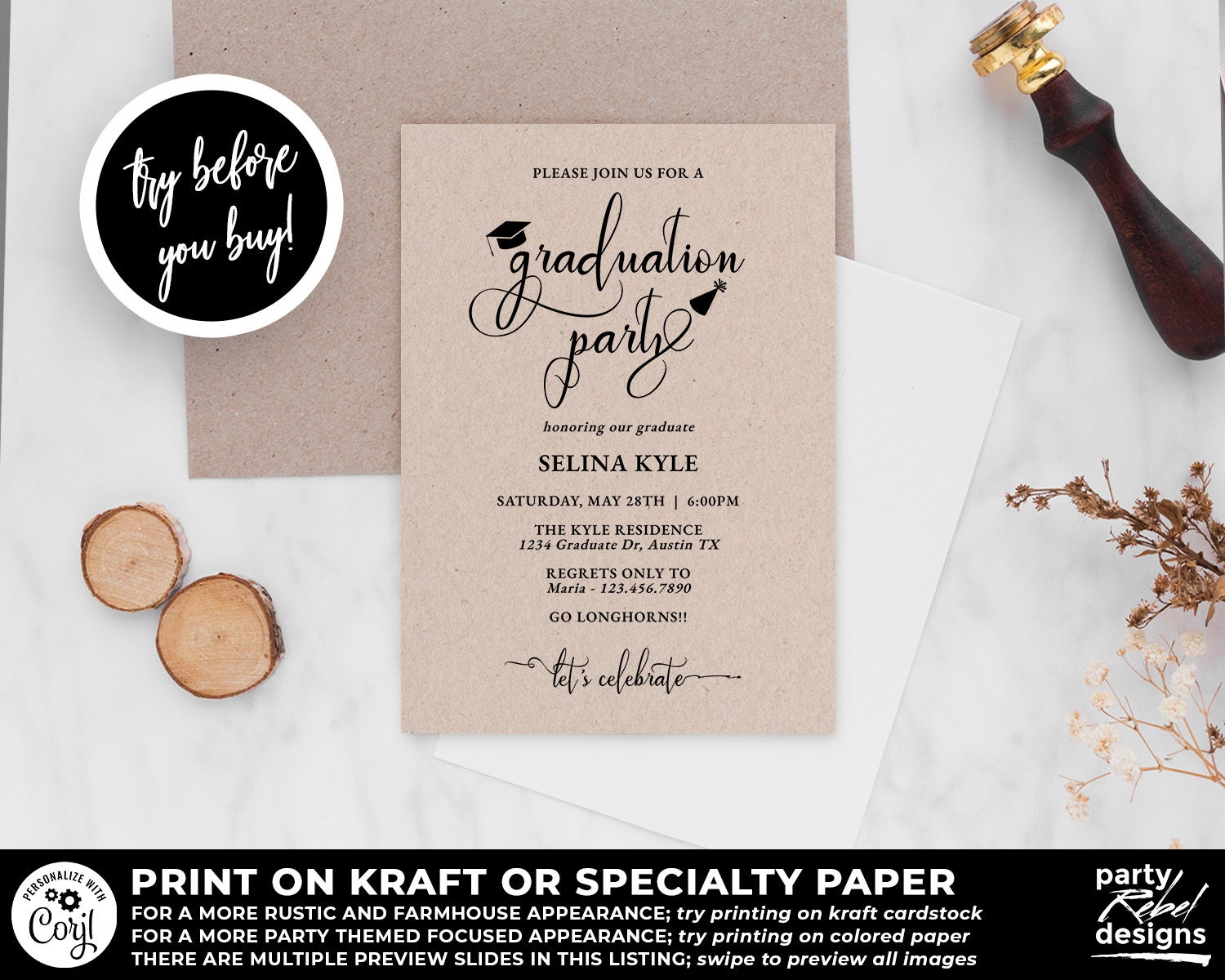 Printable Graduation Party Invitation Template Grad Party - Etsy