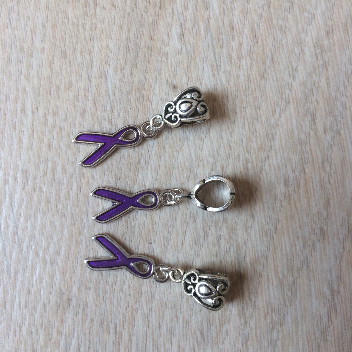 IBD Awareness Purple Ribbon Charm Ulcerative Colitis - Etsy