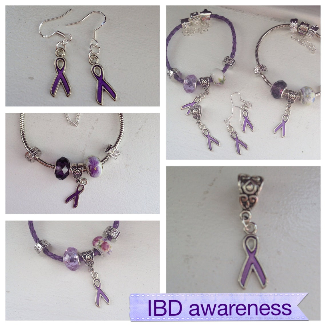 IBD Awareness Silver Plated Bracelet, Ulcerative Colitis Awareness ...
