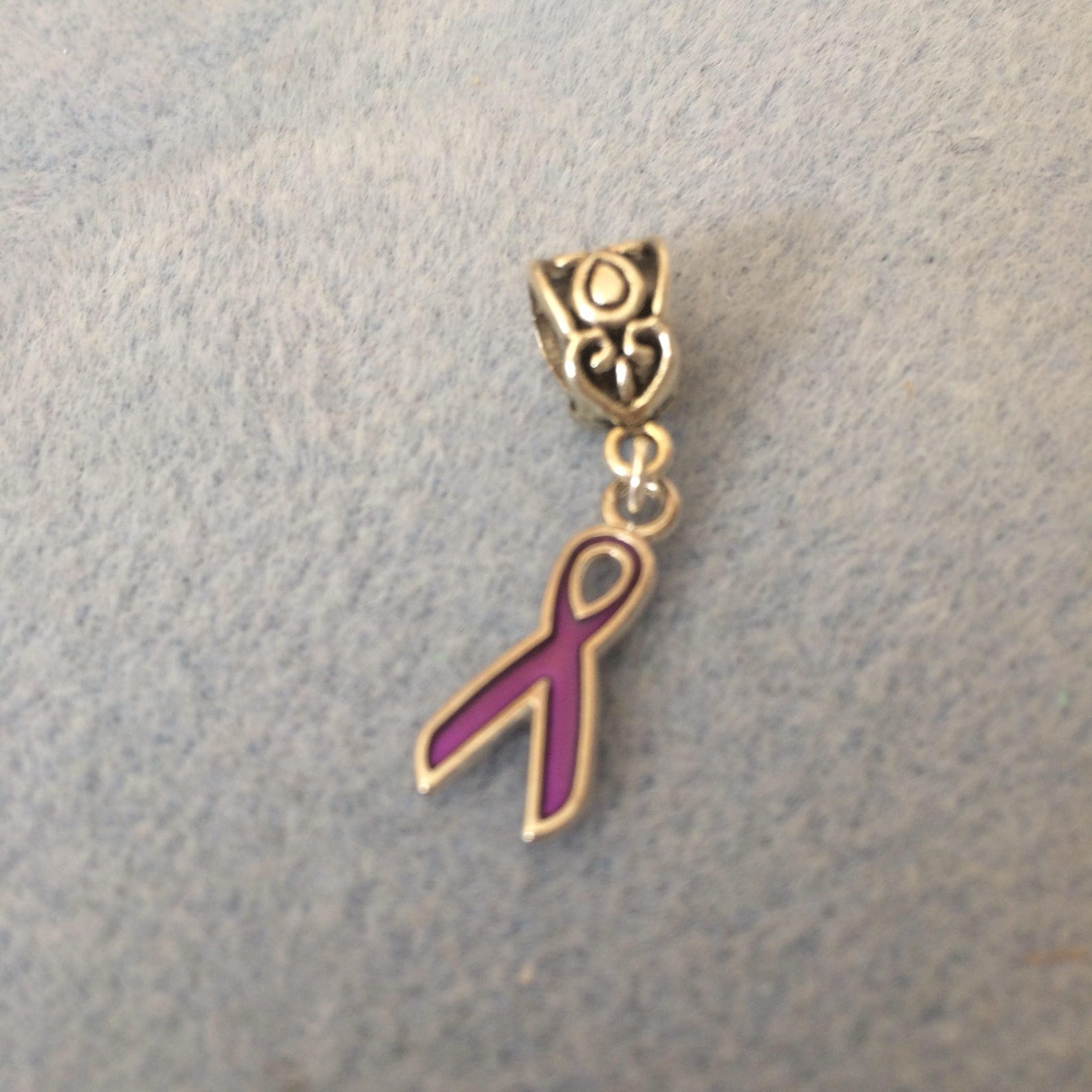 IBD Awareness Purple Ribbon Charm Ulcerative Colitis - Etsy