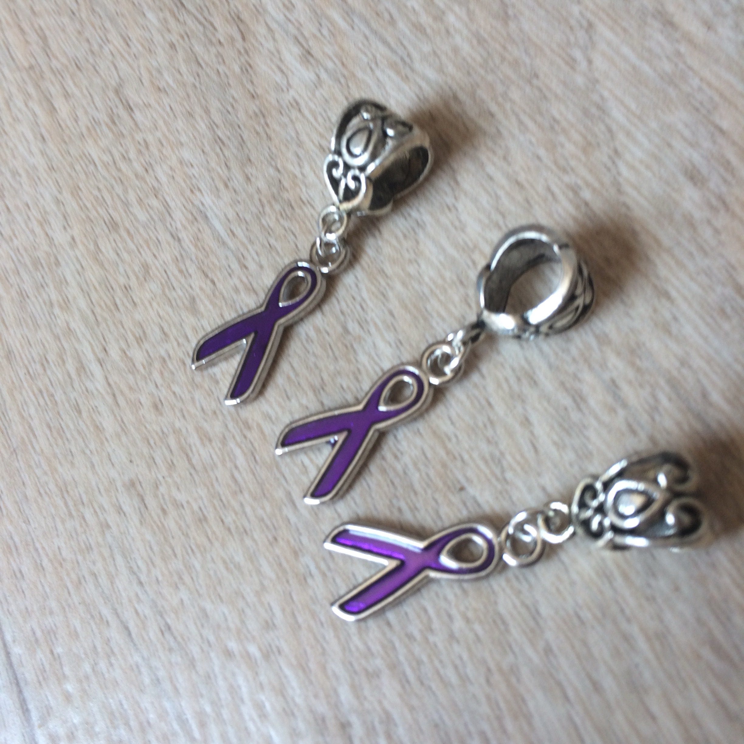 IBD Awareness Purple Ribbon Charm, Ulcerative Colitis Awareness, Crohn ...