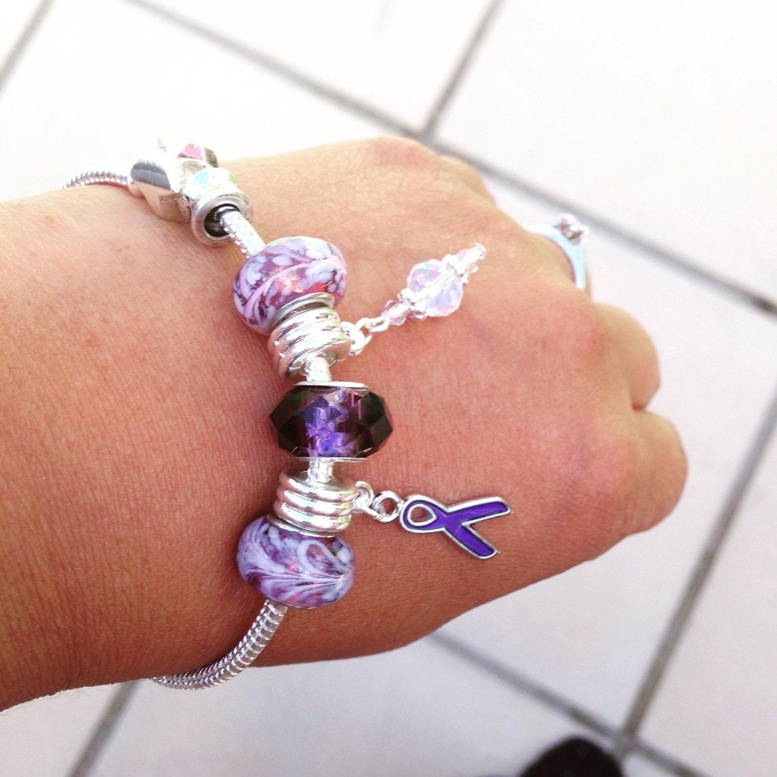 IBD Awareness Silver Plated Bracelet, Ulcerative Colitis Awareness ...