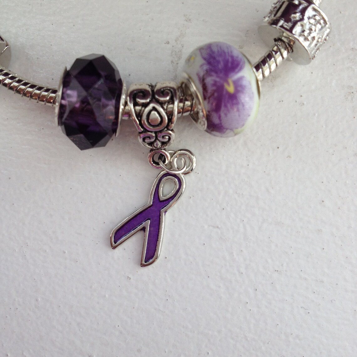 IBD Awareness Silver Plated Bracelet, Ulcerative Colitis Awareness ...