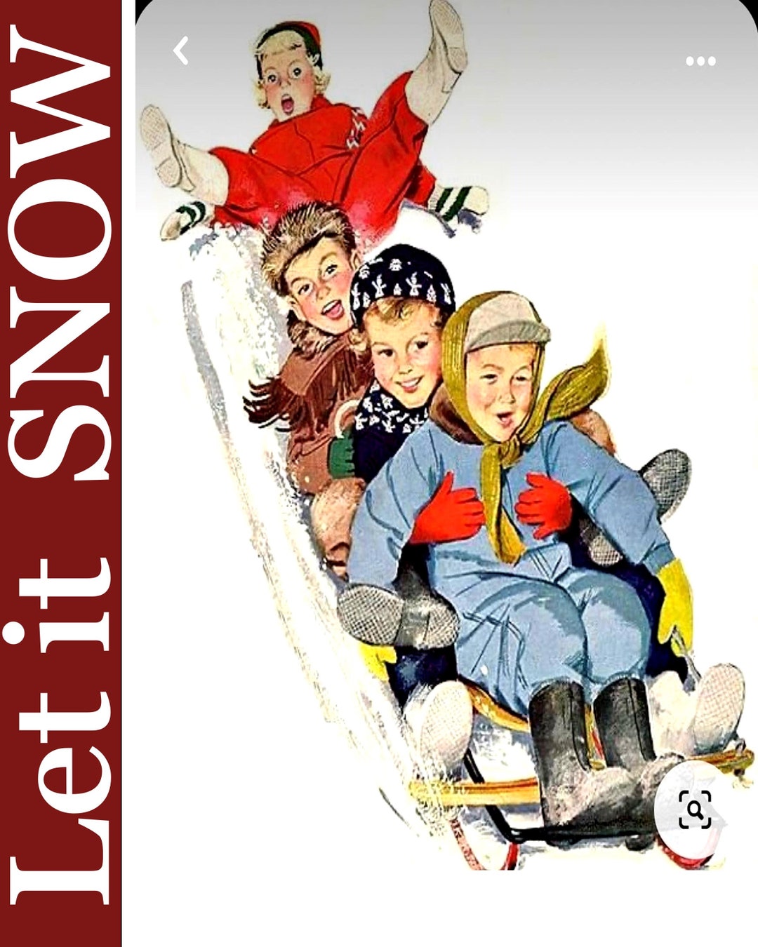 Vintage Sledding Graphic-wood Sign, 24 X 30 - Etsy