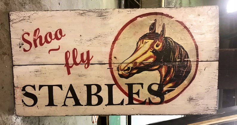 WOOD SIGN Vintage Style Horse Stable Sign: Farmhouse Barn Art - Etsy