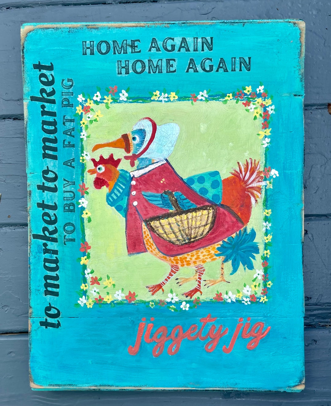 WOOD SIGN Nursery Rhyme Sign to Market to Market Fat Pig Jiggety Jig ...