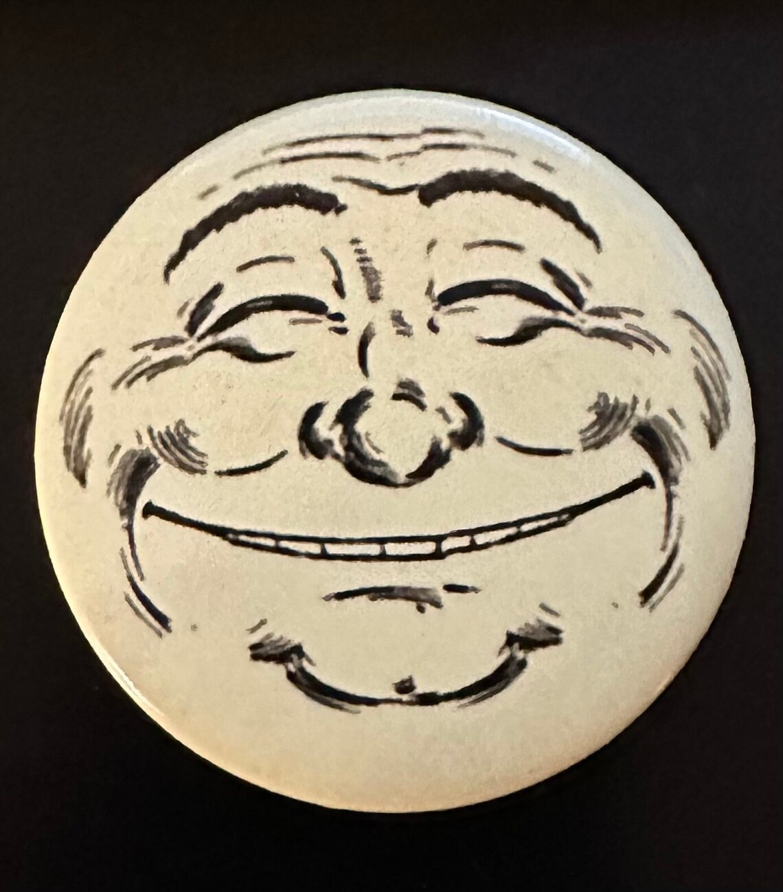 Vintage Smiling Moon Face Pin: Celestial Lunar Art - Etsy