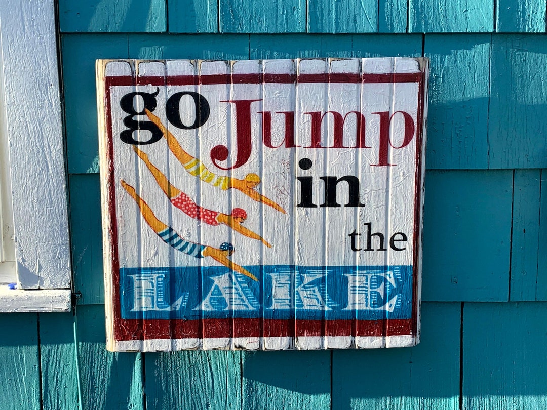 WOOD SIGN Vintage Swimmer Sign Diver Sign Bathing Cap Swimmer Lake ...