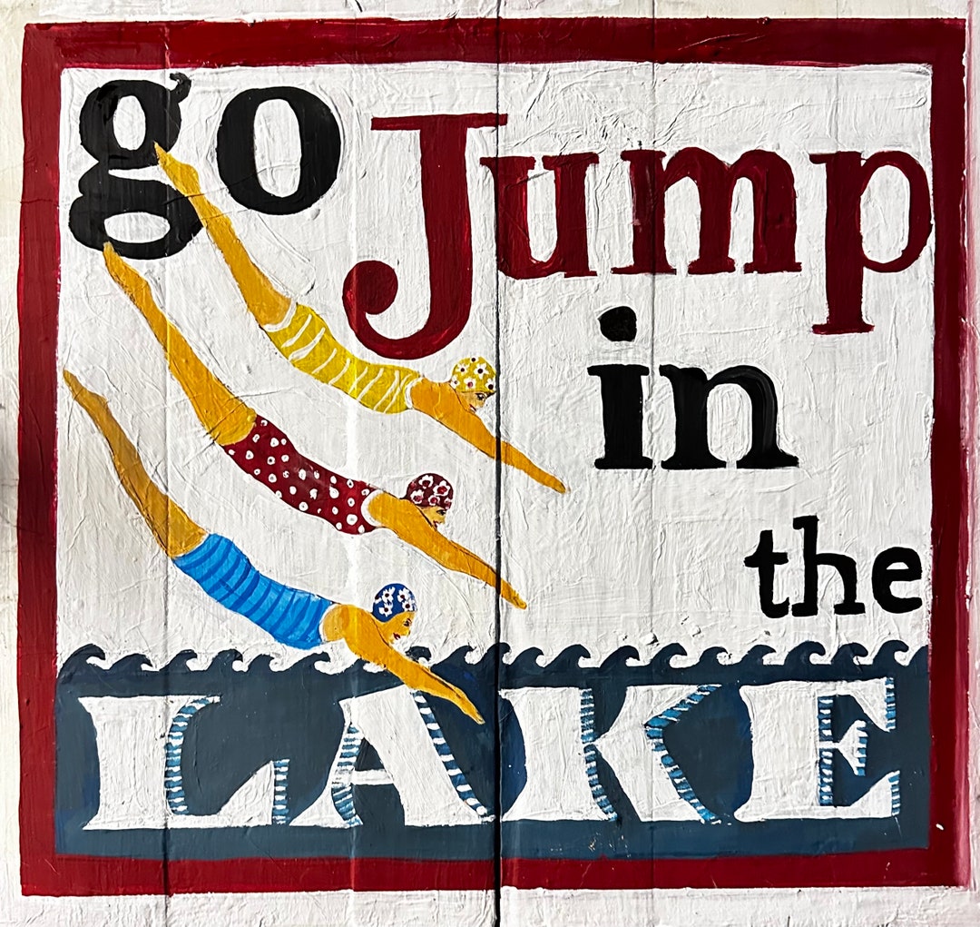 Wood Sign Vintage Swimmer Sign Diver Sign Bathing Cap Swimmer Seaside ...