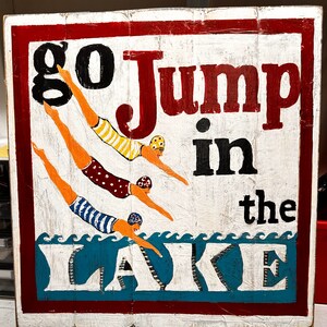 Wood Sign Vintage Swimmer Sign Diver Sign Bathing Cap Swimmer Seaside ...