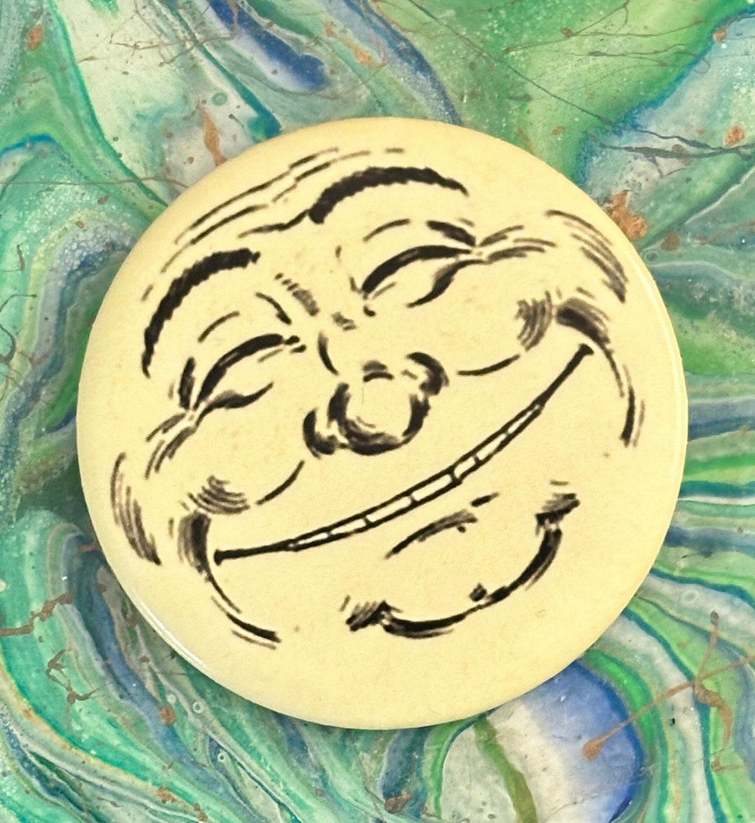Vintage Smiling Moon Face Pin: Celestial Lunar Art - Etsy