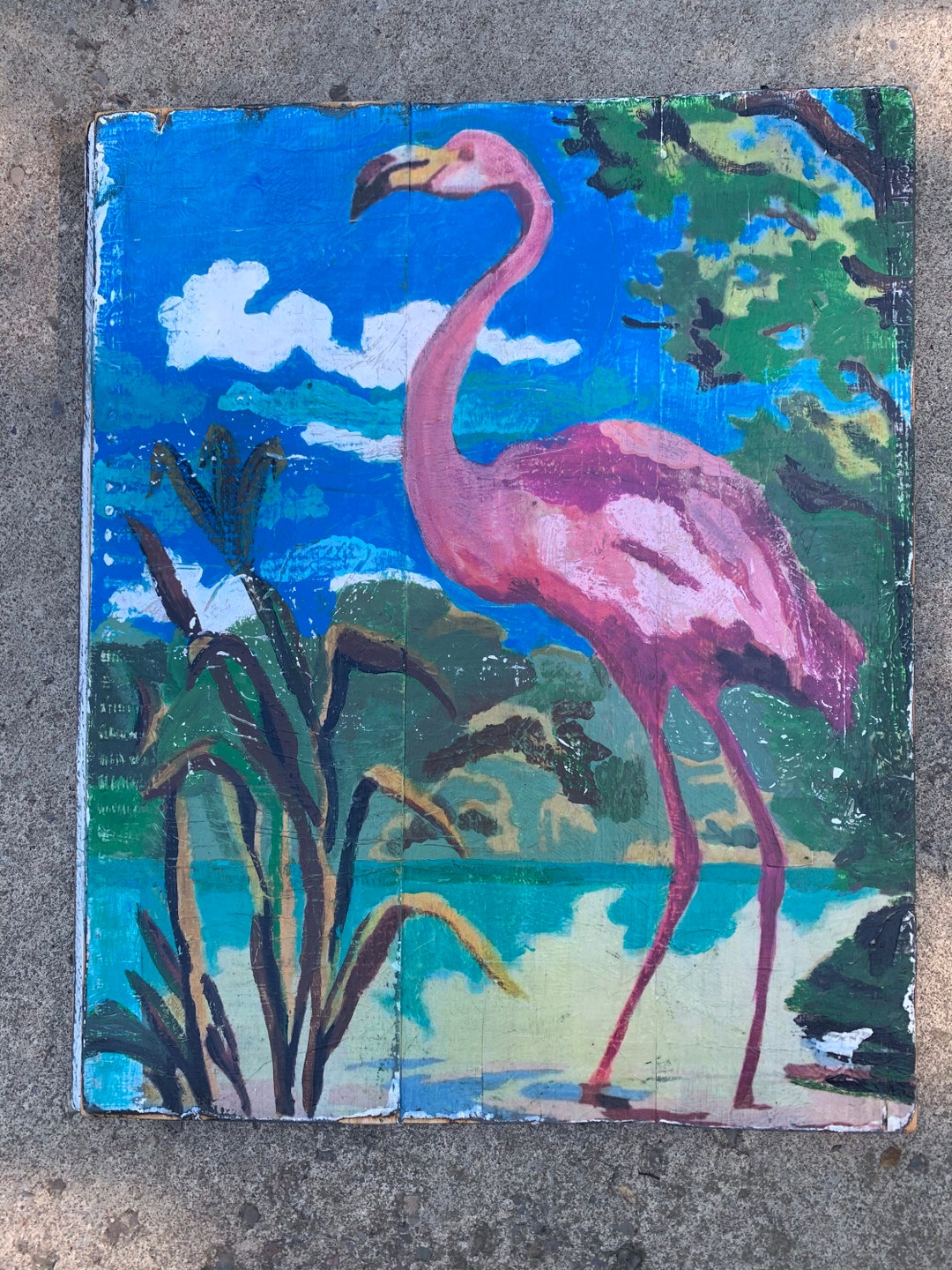 Vintage Flamingo Wood Sign: Retro Florida Beach Wall Art - Etsy