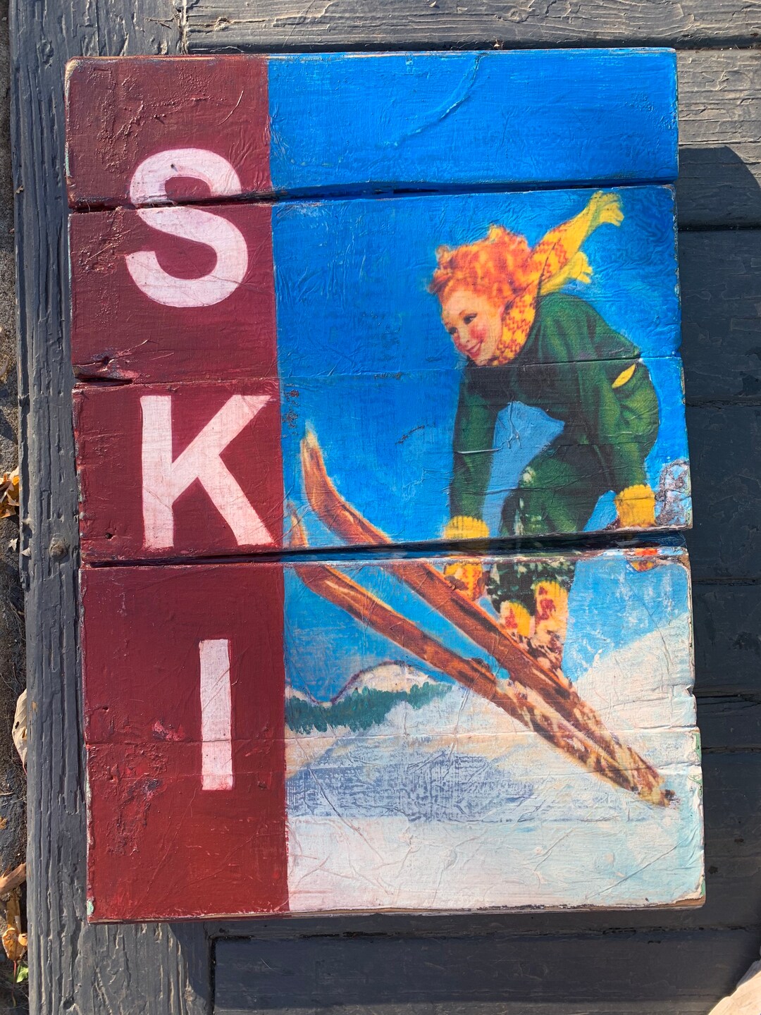 WOOD SIGN Vintage Ski Sign: Rustic Winter Cabin Decor, Handmade - Etsy