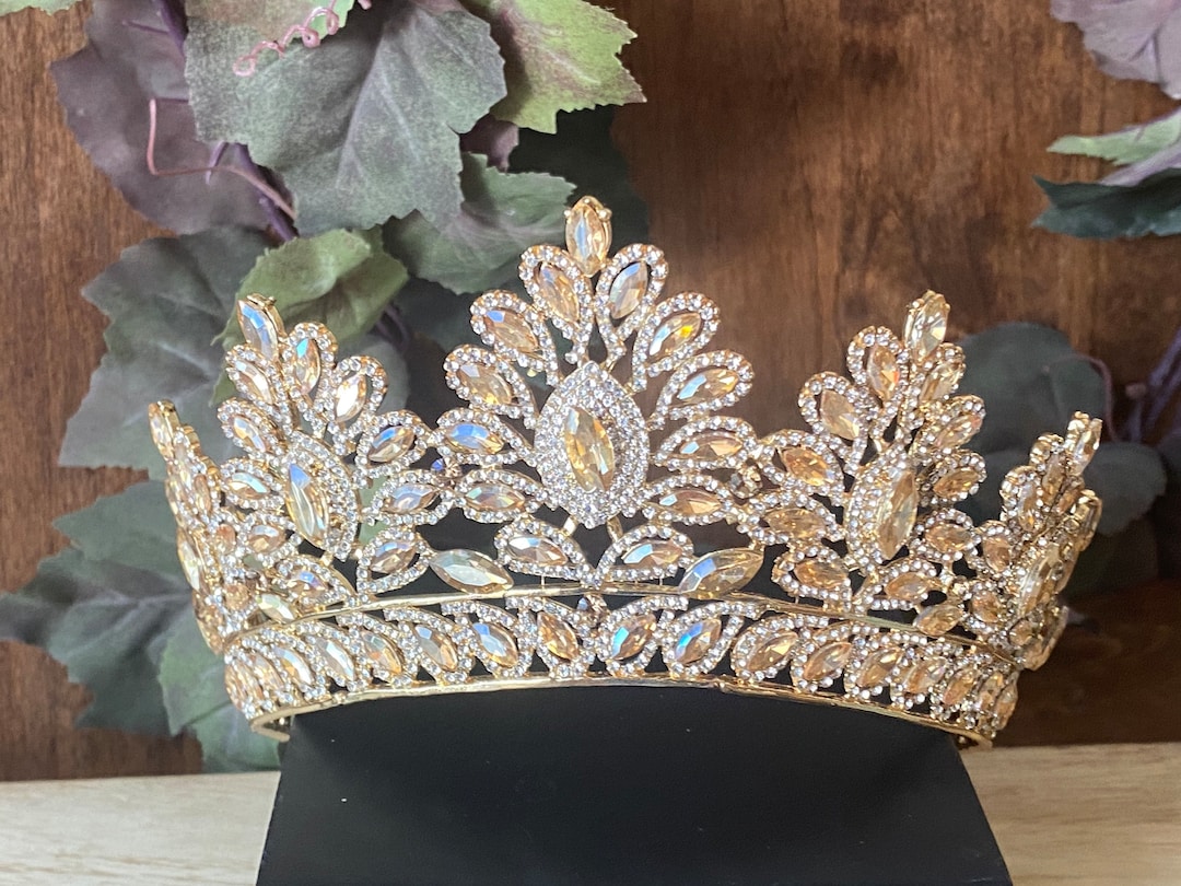 Champagne and Gold Tiara Quinceanera Tiara Birthday Tiara Wedding Tiara ...