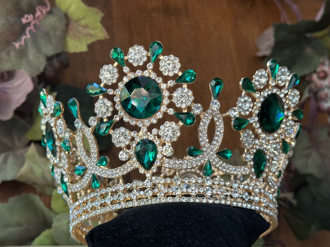 Green Crown Queen Crown Quinceanera Wedding Crown Green Quinceanera ...