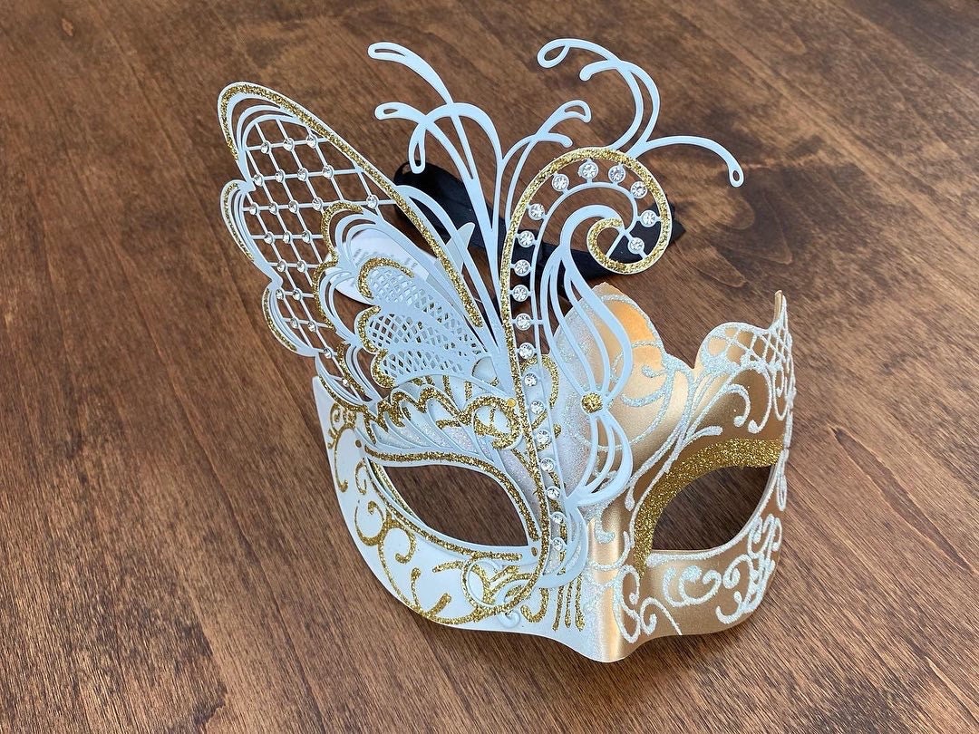 Butterfly Masquerade Mask Venetian Gold Masquerade Cosplay Costume ...