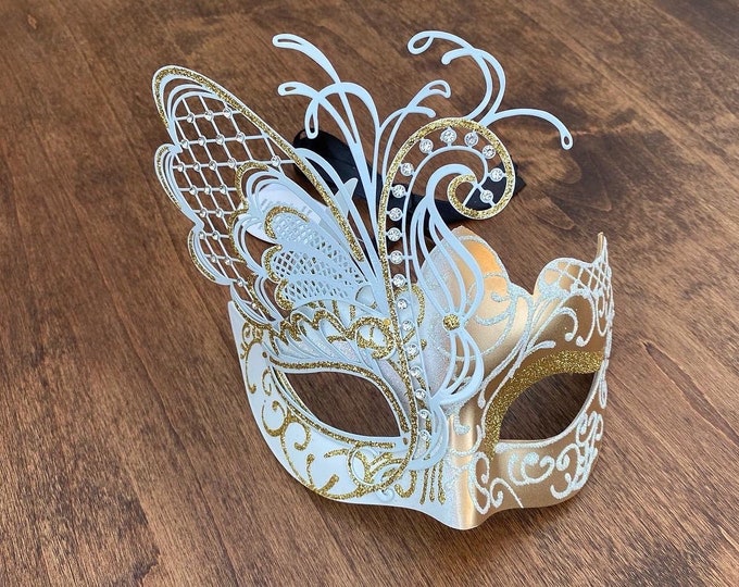 Butterfly Masquerade Mask Venetian Gold Masquerade Cosplay Costume ...