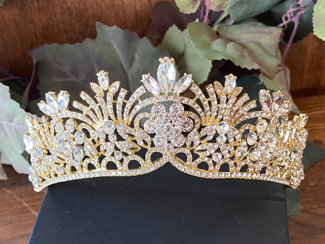 Gold and Crystal Tiara Quinceanera Tiara Bridal Tiara Wedding Tiara ...