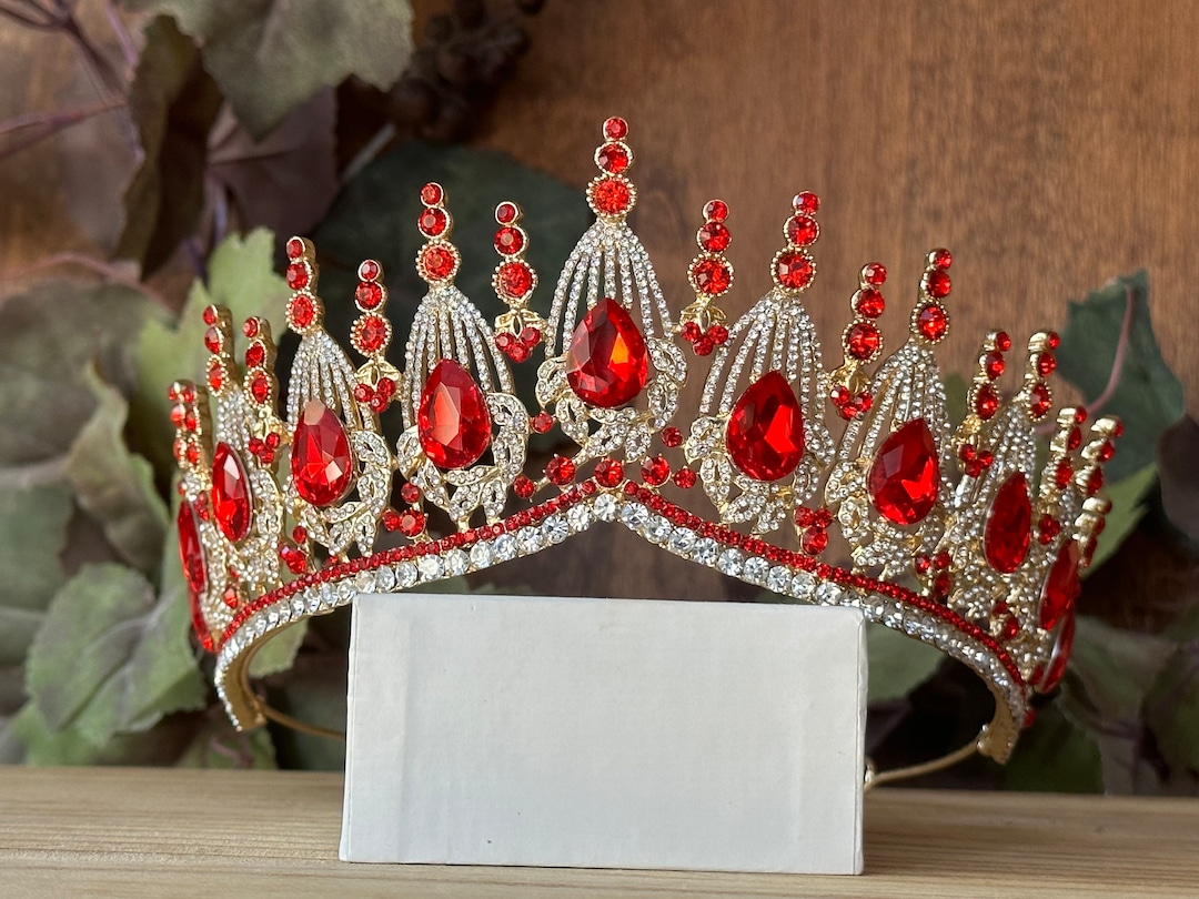 Red Tiara Quinceanera Tiara Bridal Tiara Wedding Tiara Red - Etsy