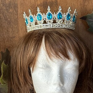 Blue Topaz and Silver Crown: Renaissance, Wedding, Prom, Small Queen ...