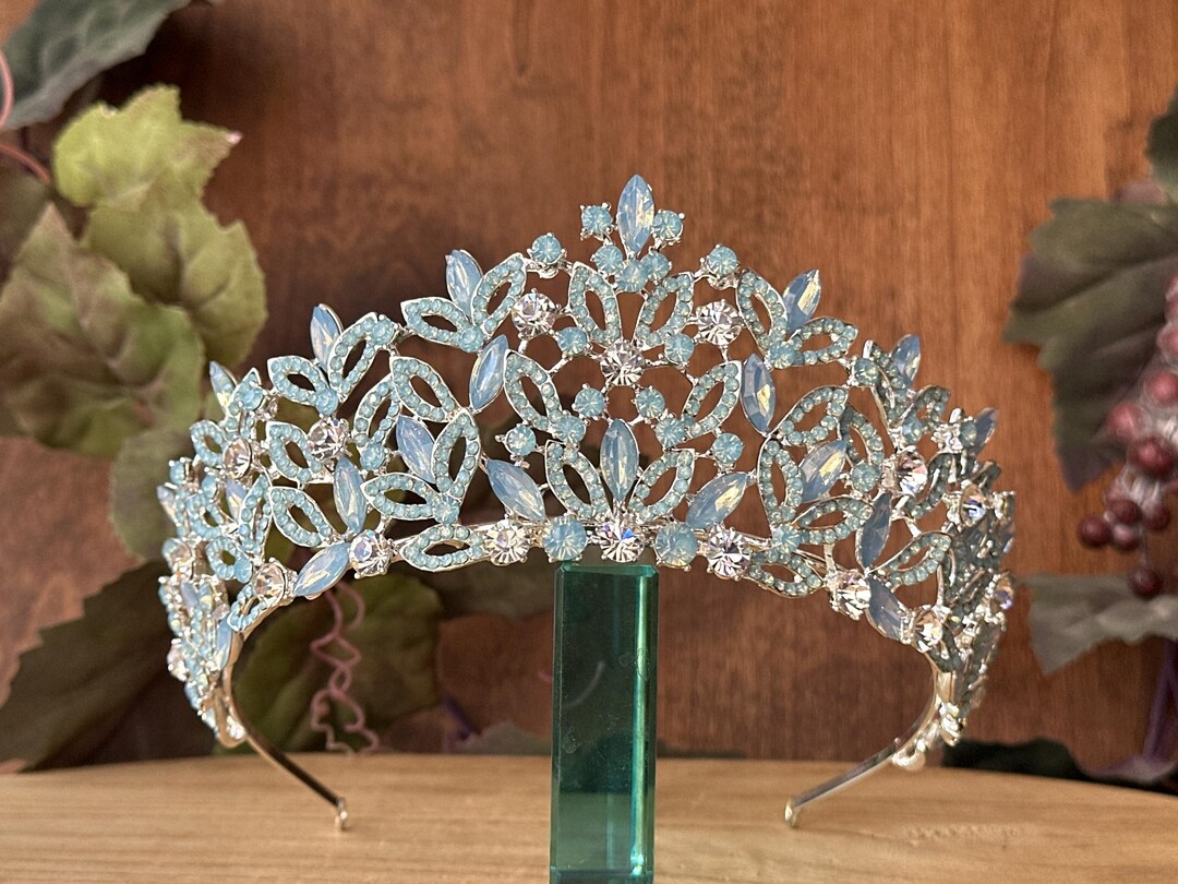 Light Blue and Silver Tiara Quinceanera Tiara Birthday Tiara Wedding ...