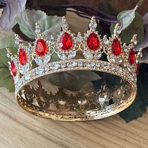 Red Crown Renaissance Crown Wedding Crown Red Birthday Crown Prom Queen ...