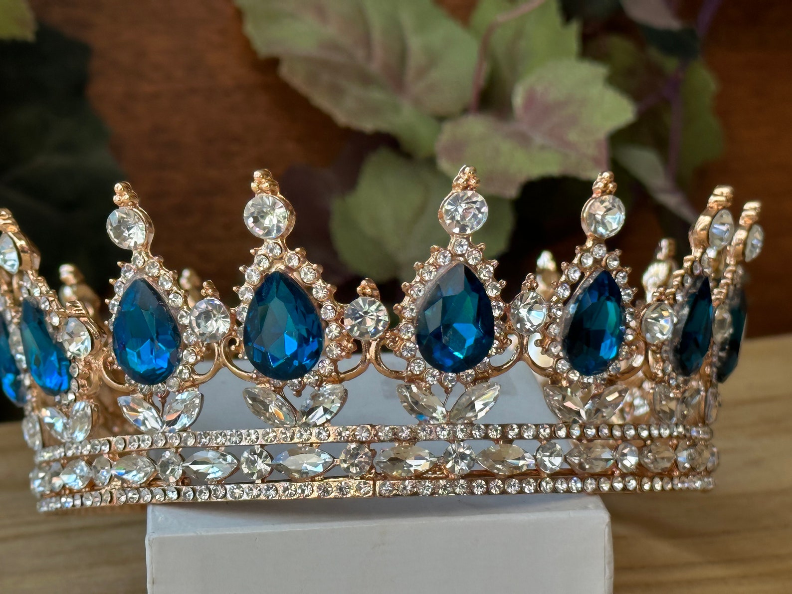 Blue Sapphire Crown Birthday Crowns Wedding Crown Small Blue Sapphire ...