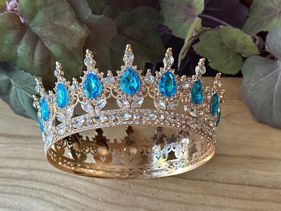 Light Blue Crown Renaissance Crowns Birthday Crowns Wedding Crown Small ...