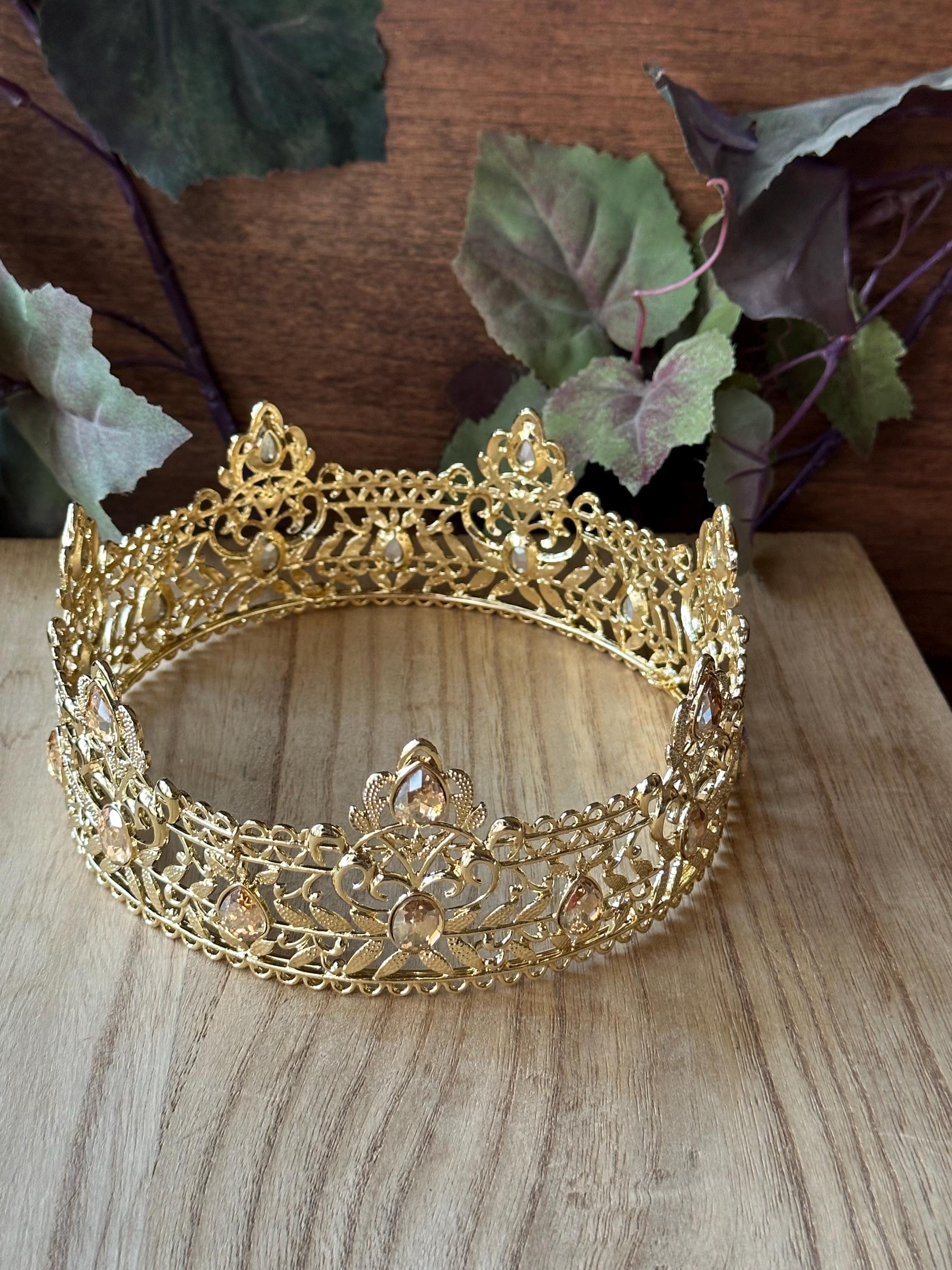 Champagne & Gold Crown: Unisex, Renaissance, Wedding, Men King Crown ...