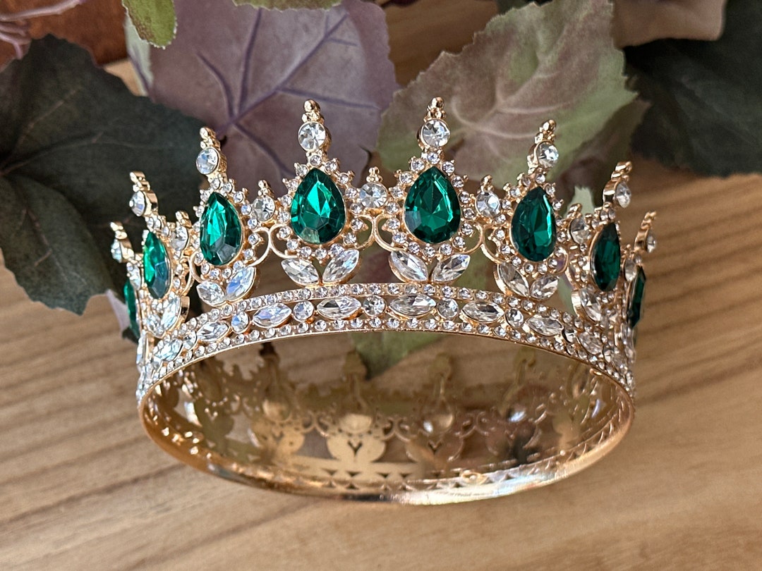 Emerald Green Crown Renaissance Crowns Birthday Crowns Wedding Crown ...