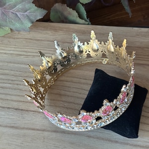 Pink Crown Renaissance Crowns Birthday Crowns Wedding Crown Small Pink ...