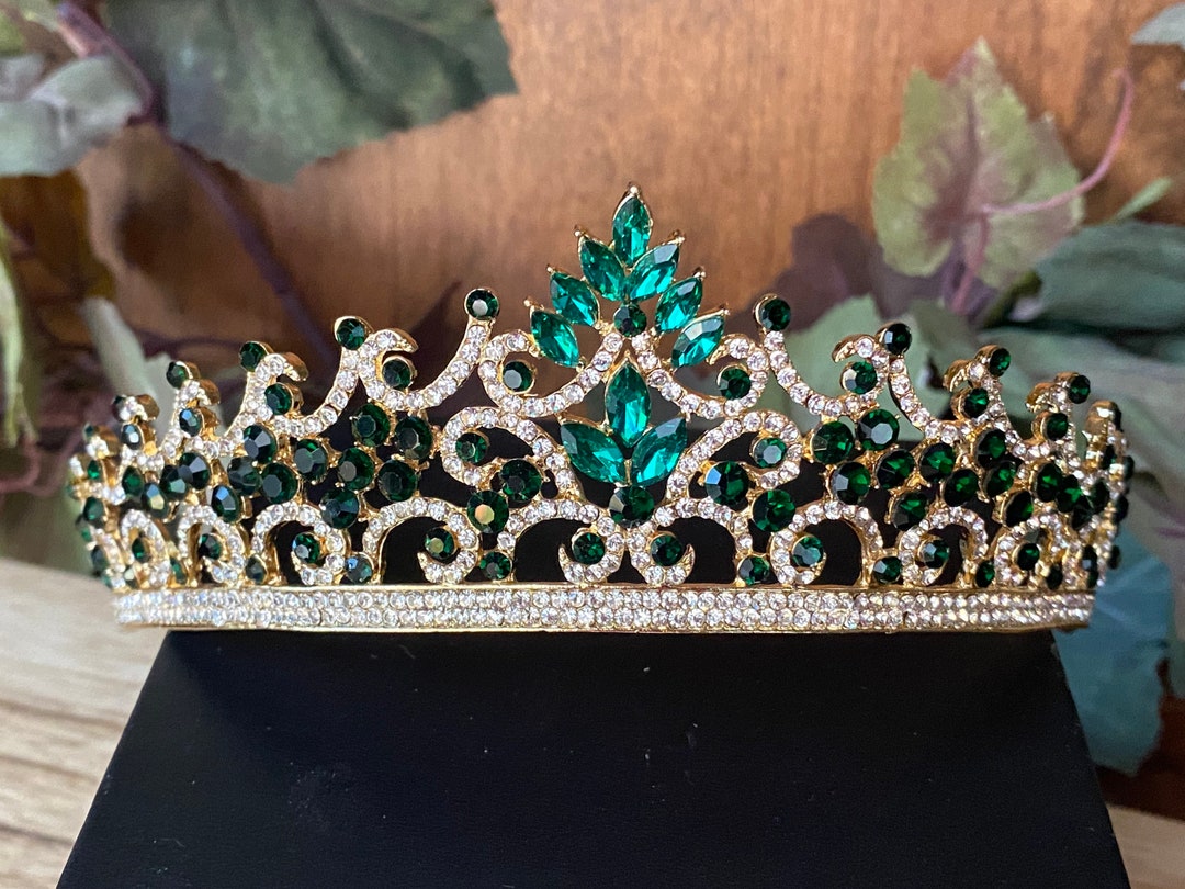 Green Tiara Quinceanera Tiara Wedding Tiara Princess Coronation Tiara ...