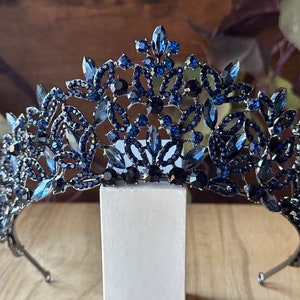 Navy Blue Tiara Set Quinceanera Tiara Birthday Tiara Wedding Tiara Navy ...