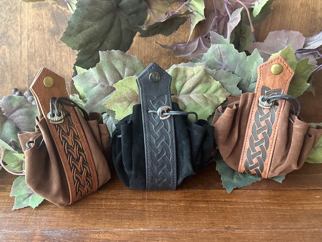 Medieval Renaissance Coin Pouch: Celtic Viking Cosplay Accessory, PU ...