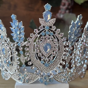 Light Blue Tiara Quinceañera Tiara Wedding Tiara Birthday Coronas Para ...