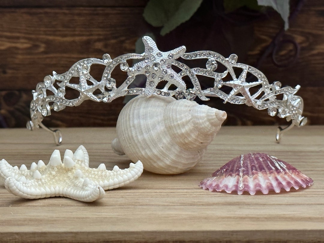 Starfish Silver Tiara Birthday Ocean Shells Tiara Elegant Tiaras and ...