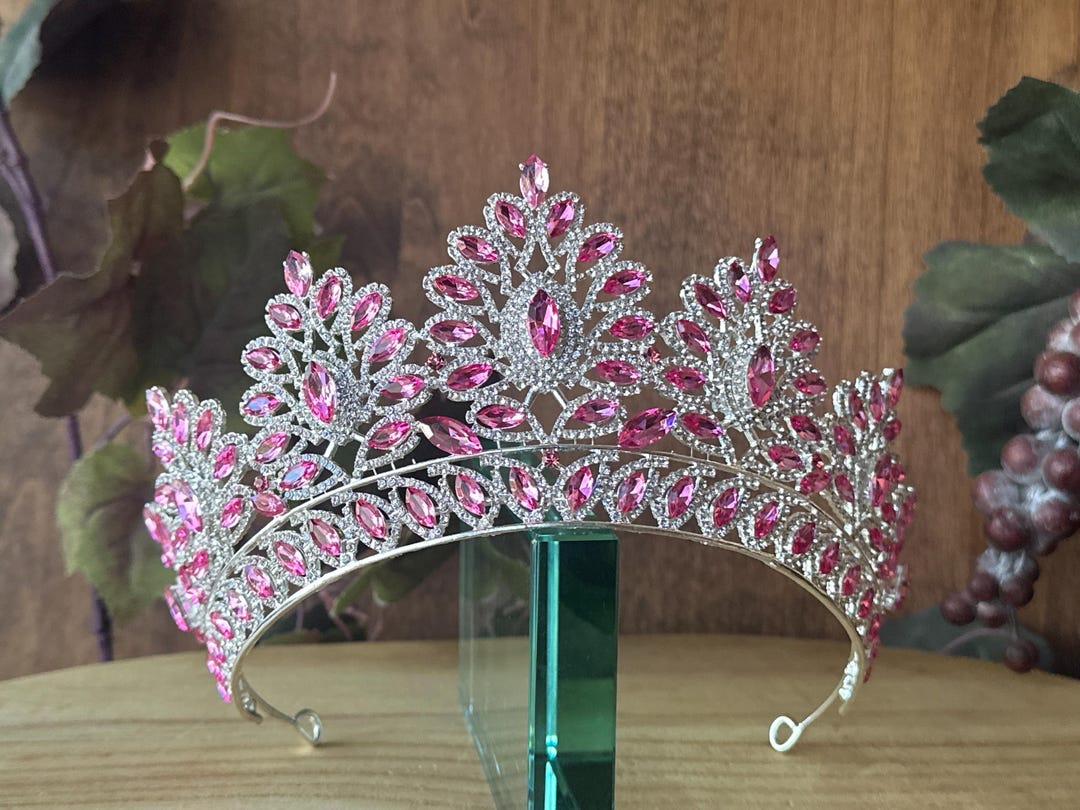 Pink & Silver Tiara: Quinceañera, Wedding, Birthday, Coronas Para ...