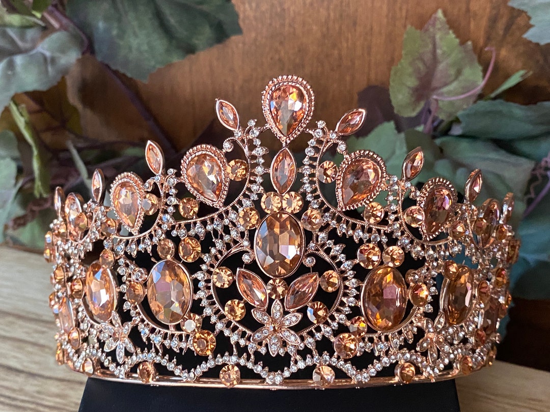 Rose Gold and Crystal Tiara Quinceanera Tiara Bridal Tiara Wedding ...