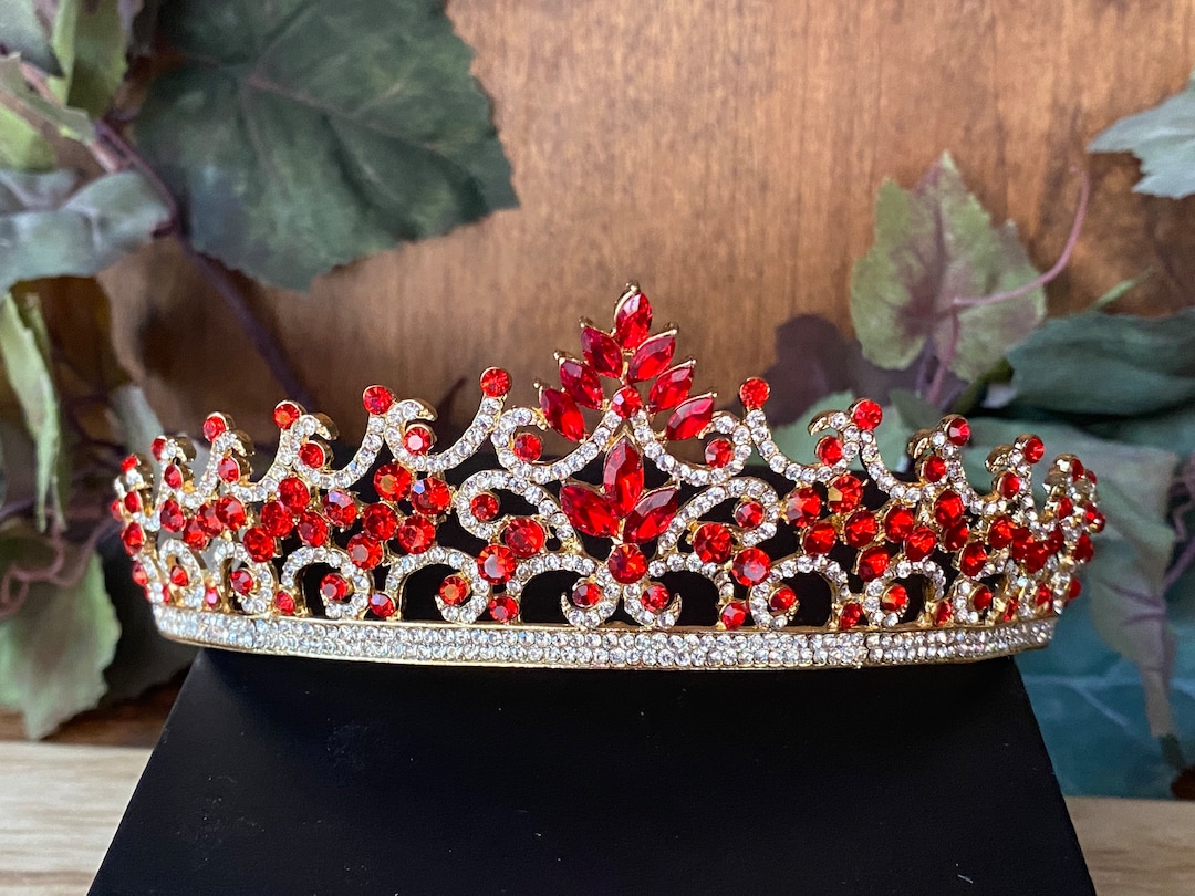 Red Tiara Quinceanera Tiara Wedding Tiara Princess Coronation Tiara ...