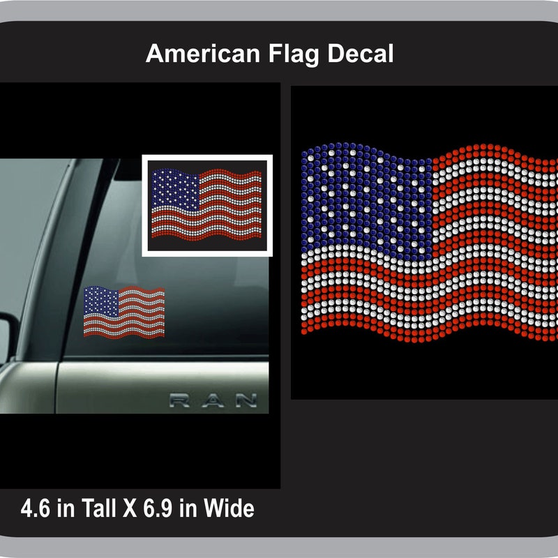 Rhinestone Flag Sticker - Etsy
