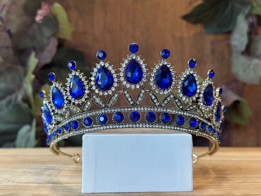 Royal Blue Tiara Quinceanera Tiara Wedding Tiara Prom Princess Tiara ...