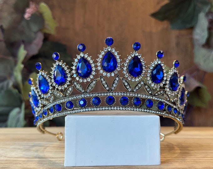 Royal Blue Tiara Quinceanera Tiara Wedding Tiara Quinceanera Tiara ...