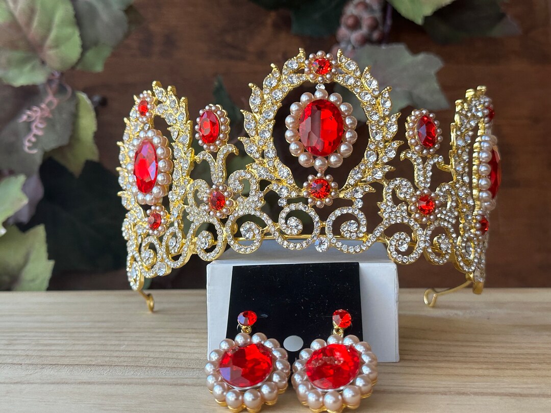 Red Tiara Quinceanera Tiara Birthday Tiara Wedding Tiara Sweet 15 Tiara ...