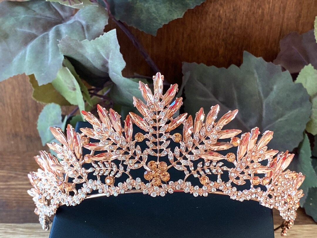 Rose Gold Tiara Quinceanera Tiara Birthday Queen Wedding Tiara Princes ...